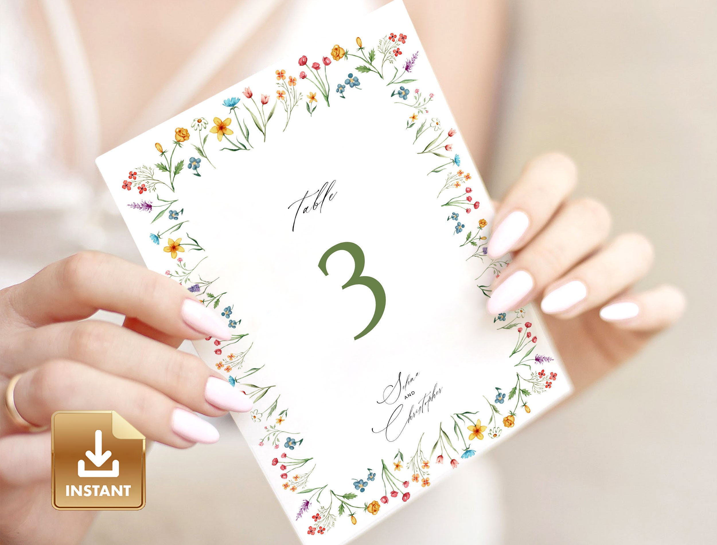 FLORA Wildflower Table Number Template Summer Table Number - Etsy