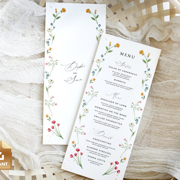 Floral Menu - Etsy