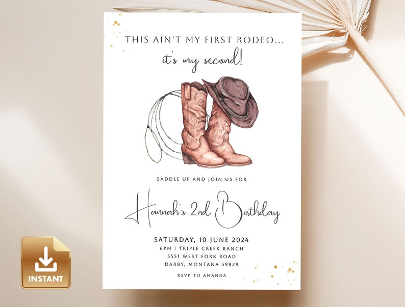 2nd Rodeo Birthday Party Invitation Second Rodeo Birthday - Etsy