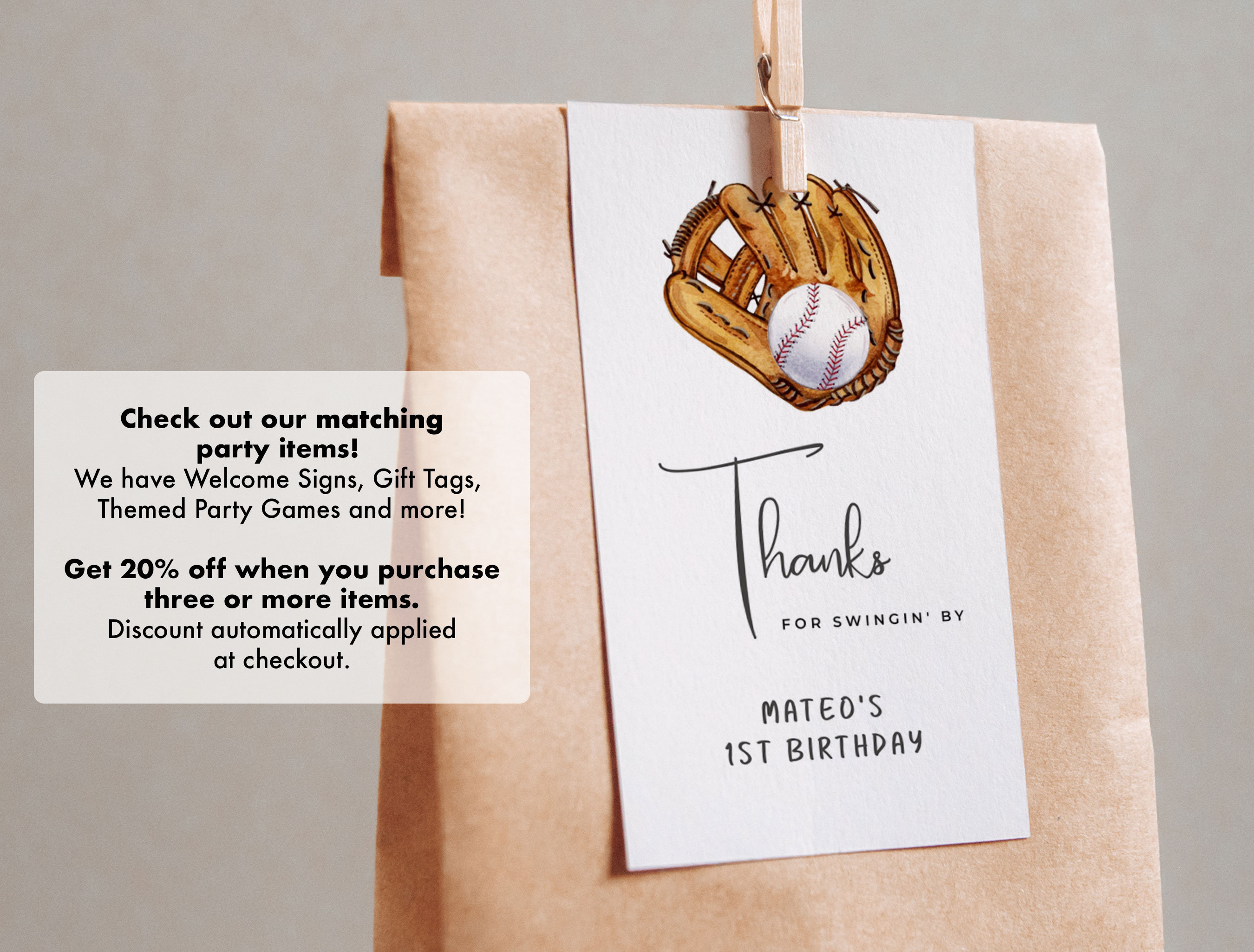 Baseball Thank You Card Template, Rookie of the Year Baseball Party ...