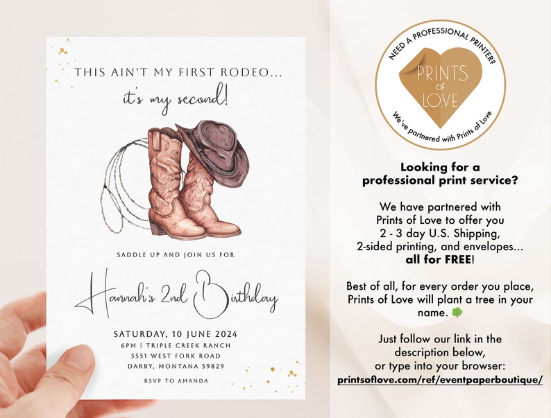 2nd Rodeo Birthday Party Invitation Second Rodeo Birthday - Etsy