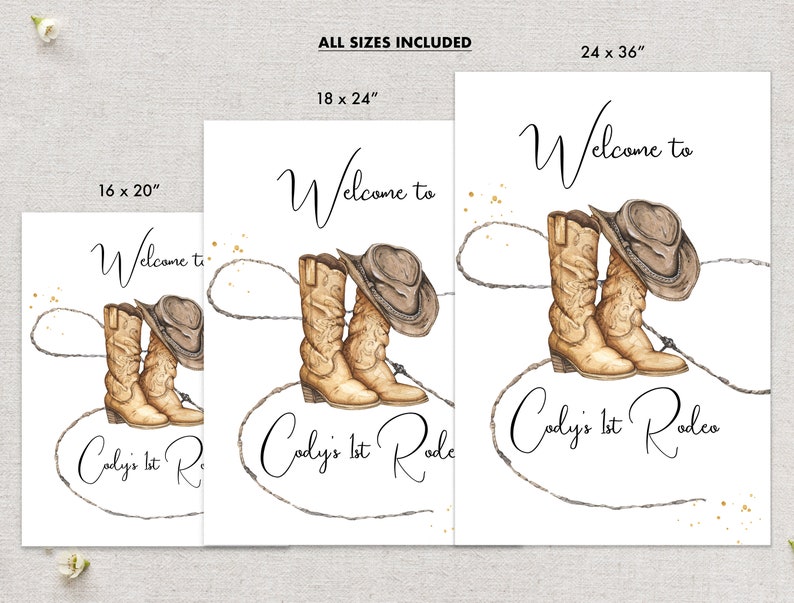 1st Rodeo Birthday Welcome Sign Template First Birthday Party - Etsy