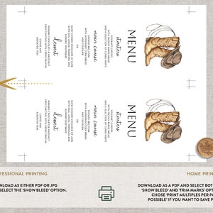 First Rodeo Birthday Menu Template, 1st Birthday Menu Card, Western ...