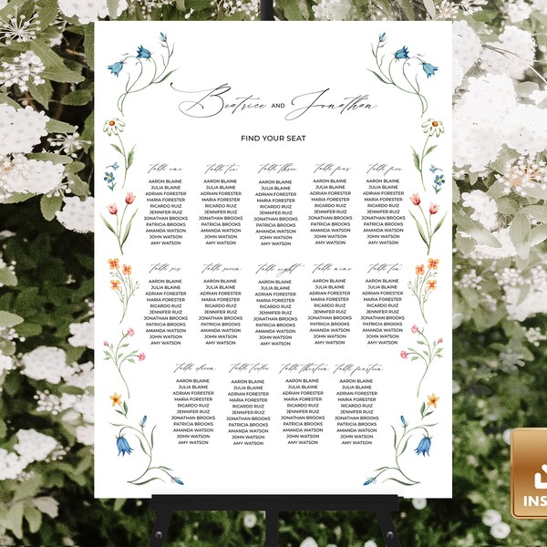 Colorful Seating Chart - Etsy