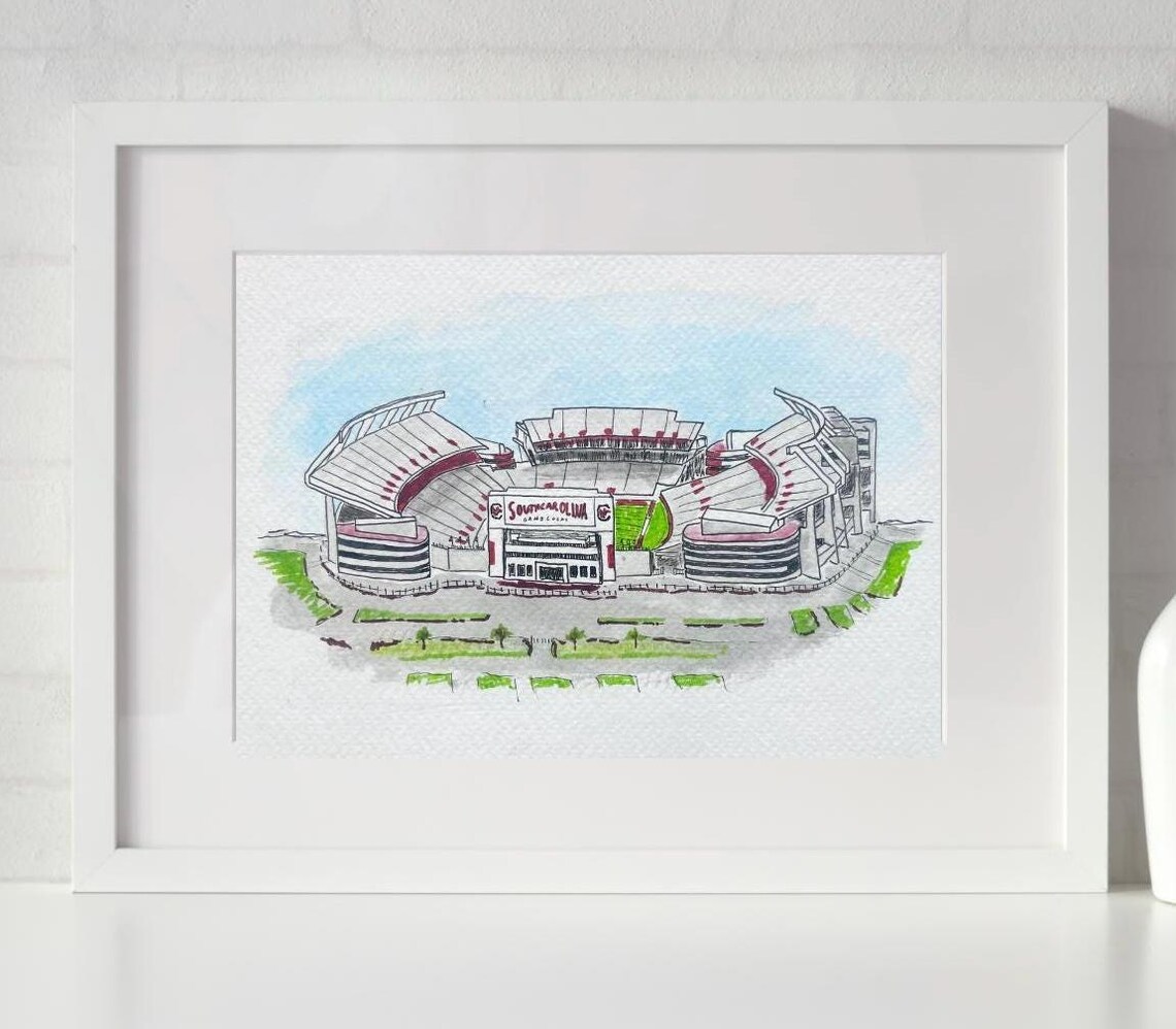 Williams-brice Stadium Watercolor Print | Gamecocks Gifts | Gamecock ...