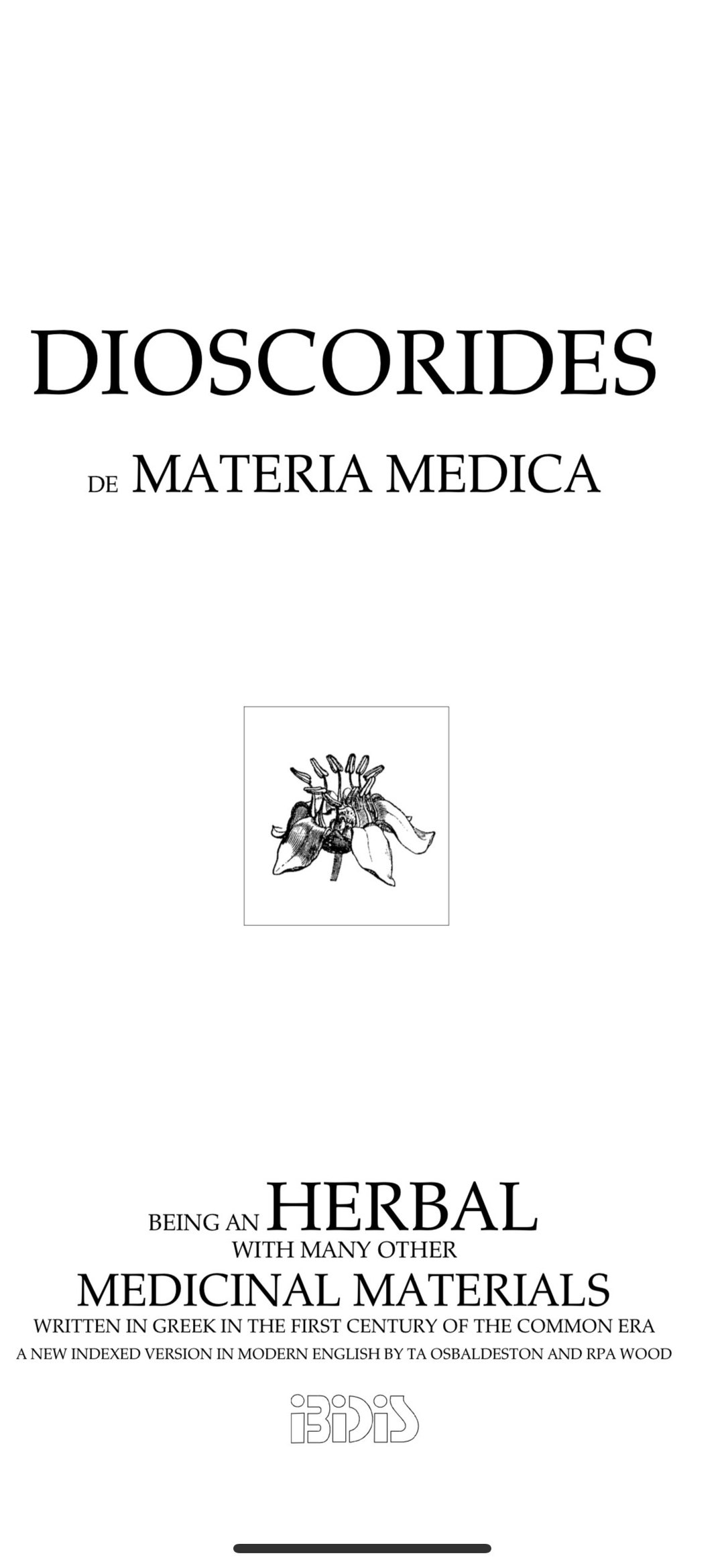 Dioscorides - Materia Medica, Herbalism, Medicinal Plants, Natural ...
