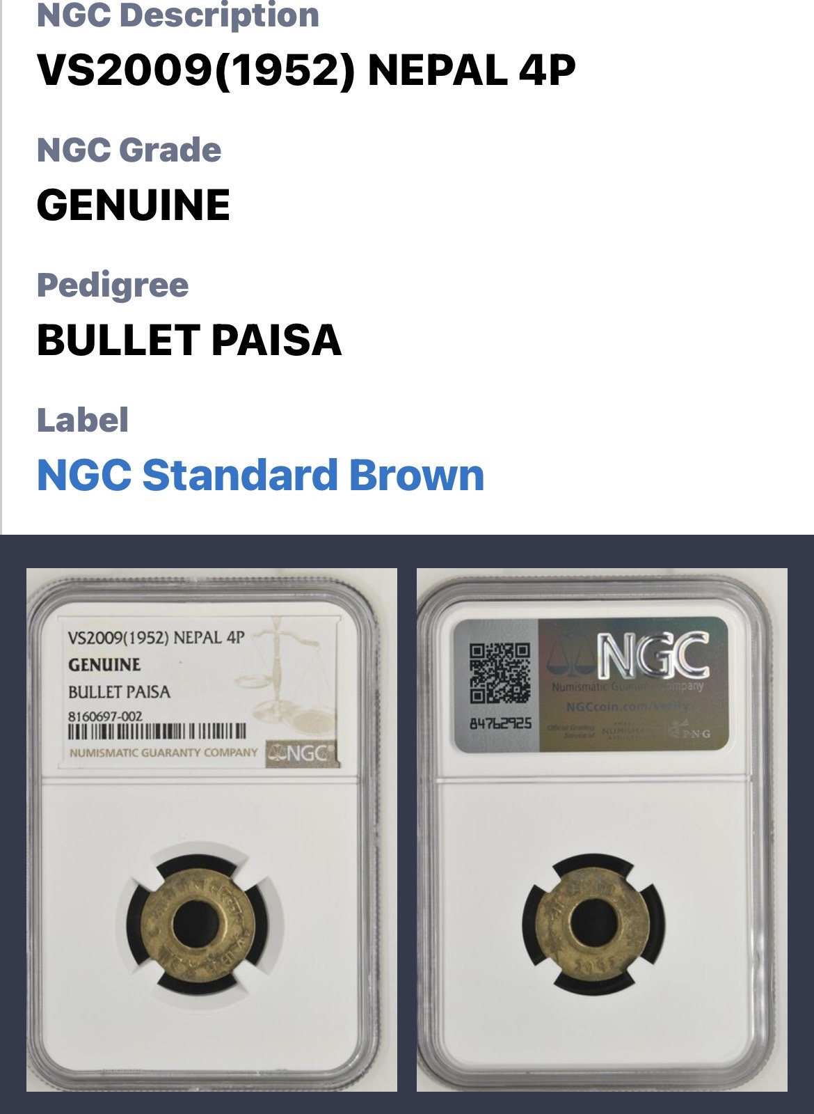 World War Two, Bullet Coin, WWII Coin, Recycled Bullet Coin, NGC ...