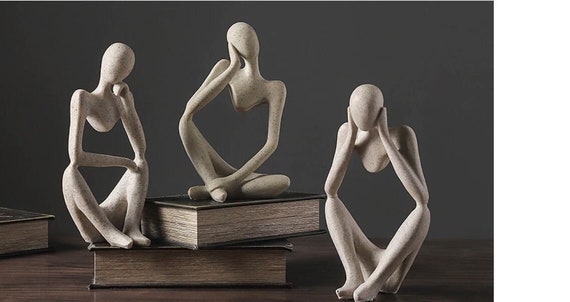 Abstract Thinking Man Ornament Sculpture 2 Colors | Etsy