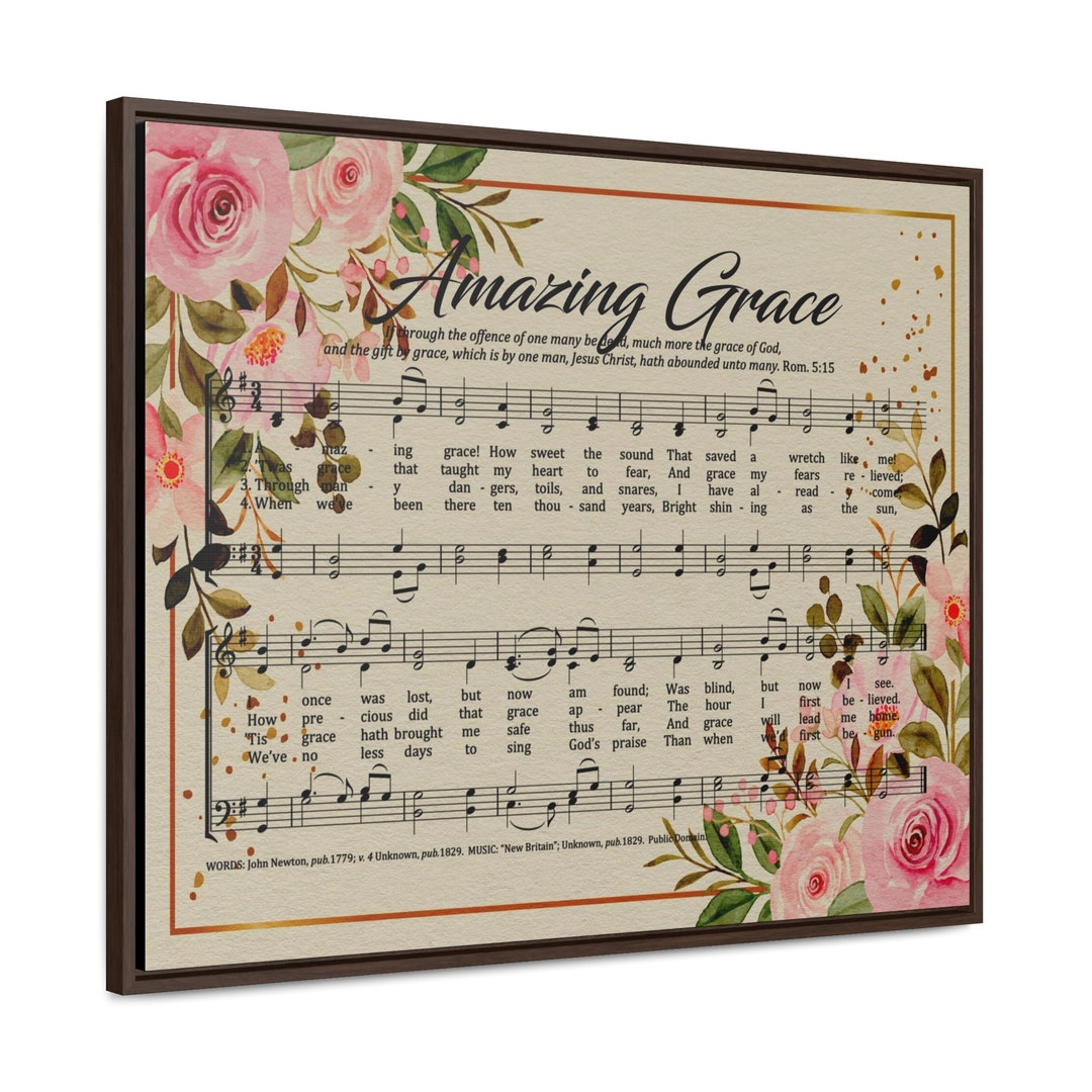 Christian Hymn Sheet Music Canvas Print, Horizontal Gallery Wrapped ...
