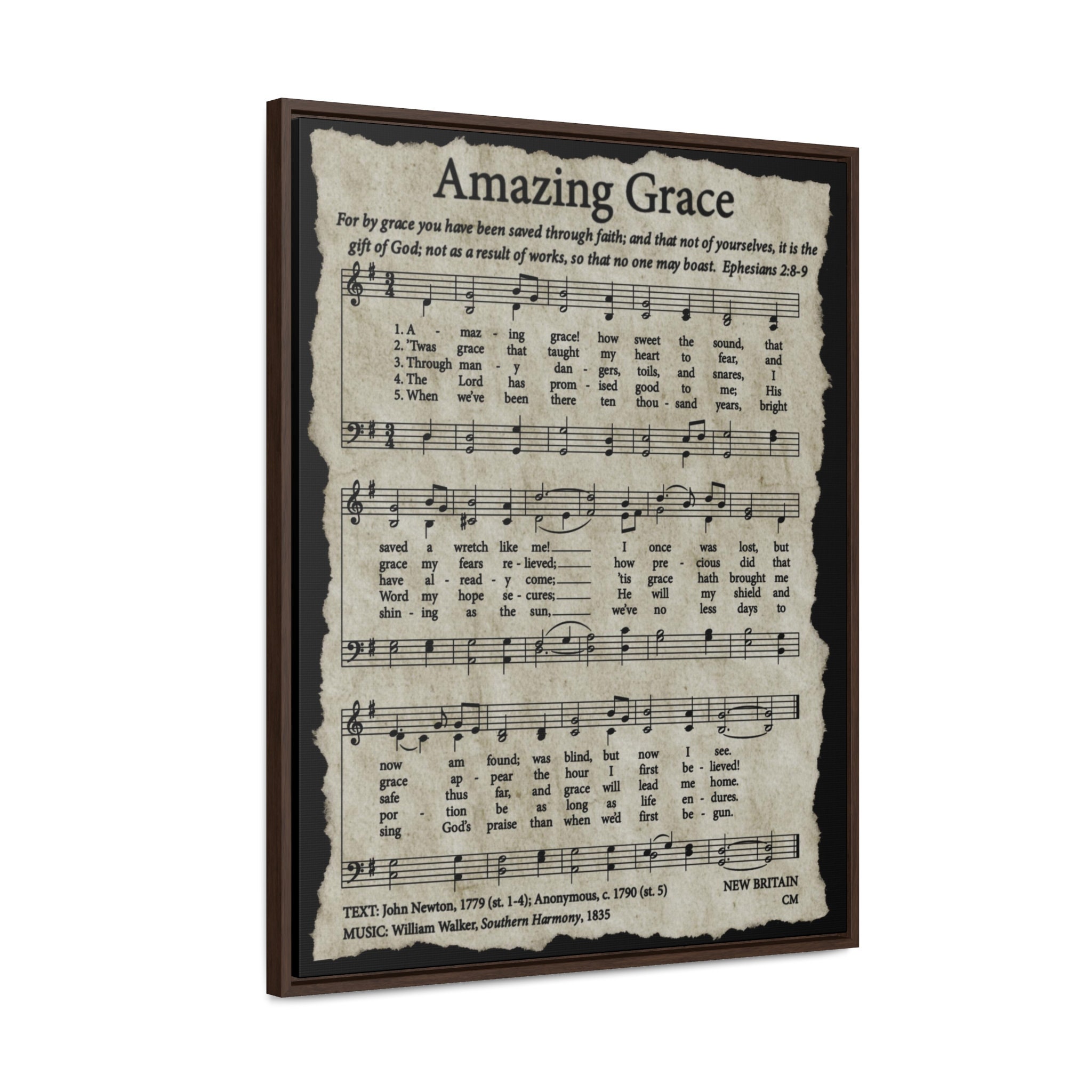 Christian Hymn Sheet Music Canvas Print, Horizontal Gallery Wrapped ...