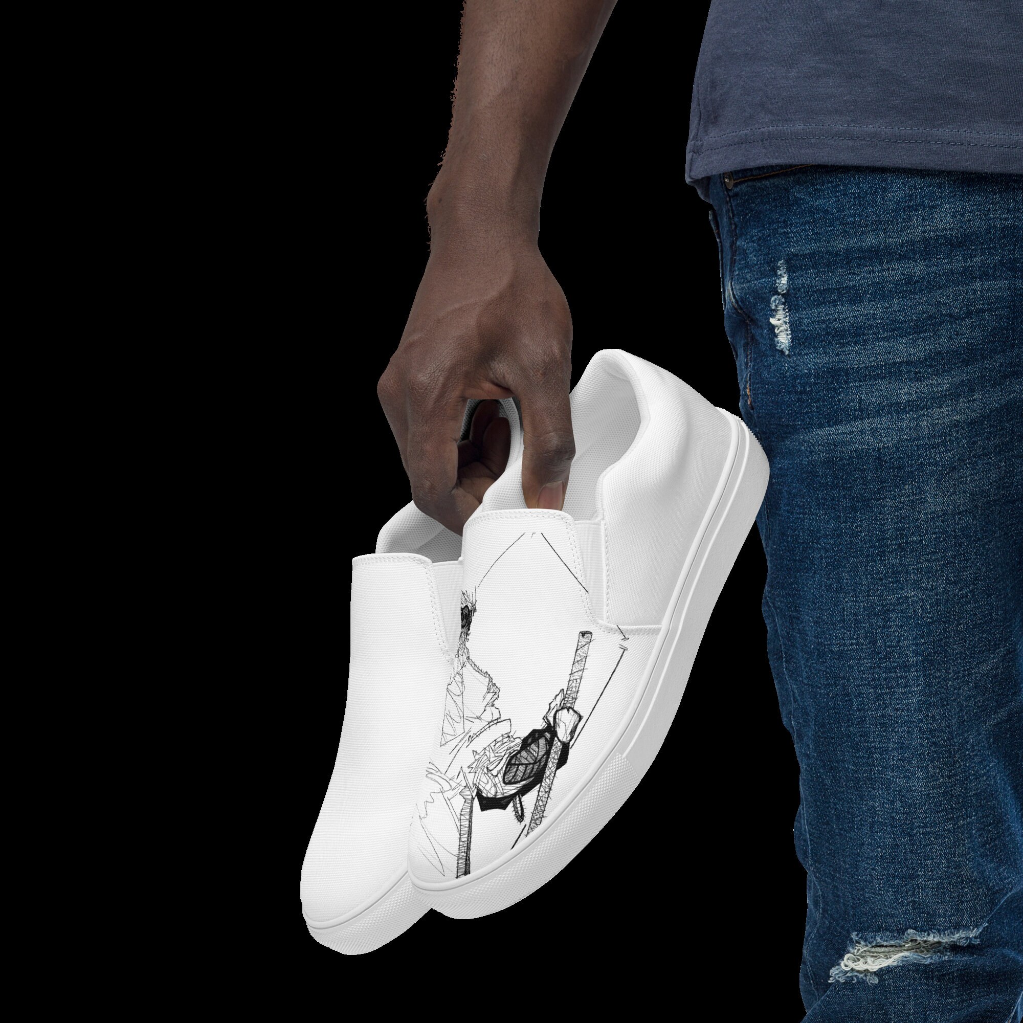 Men’s Slip-on Canvas Shoes- B.C. Foster Art - Etsy