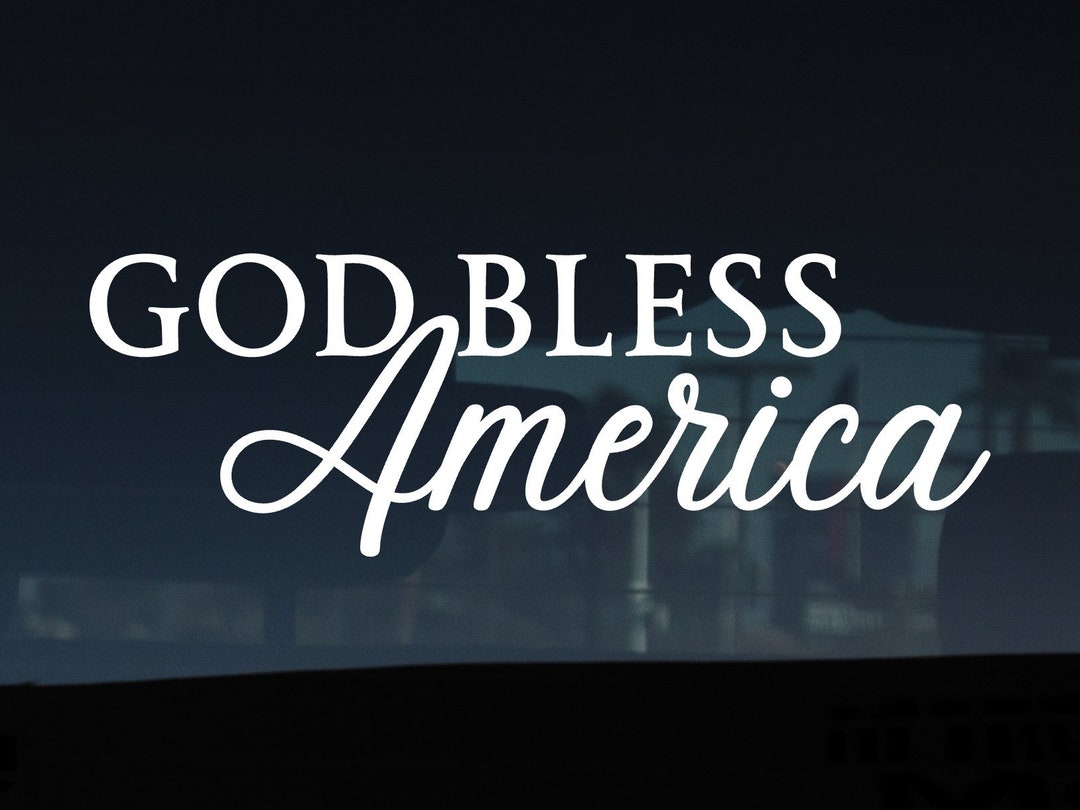 God Bless America Cursive Decal - Etsy