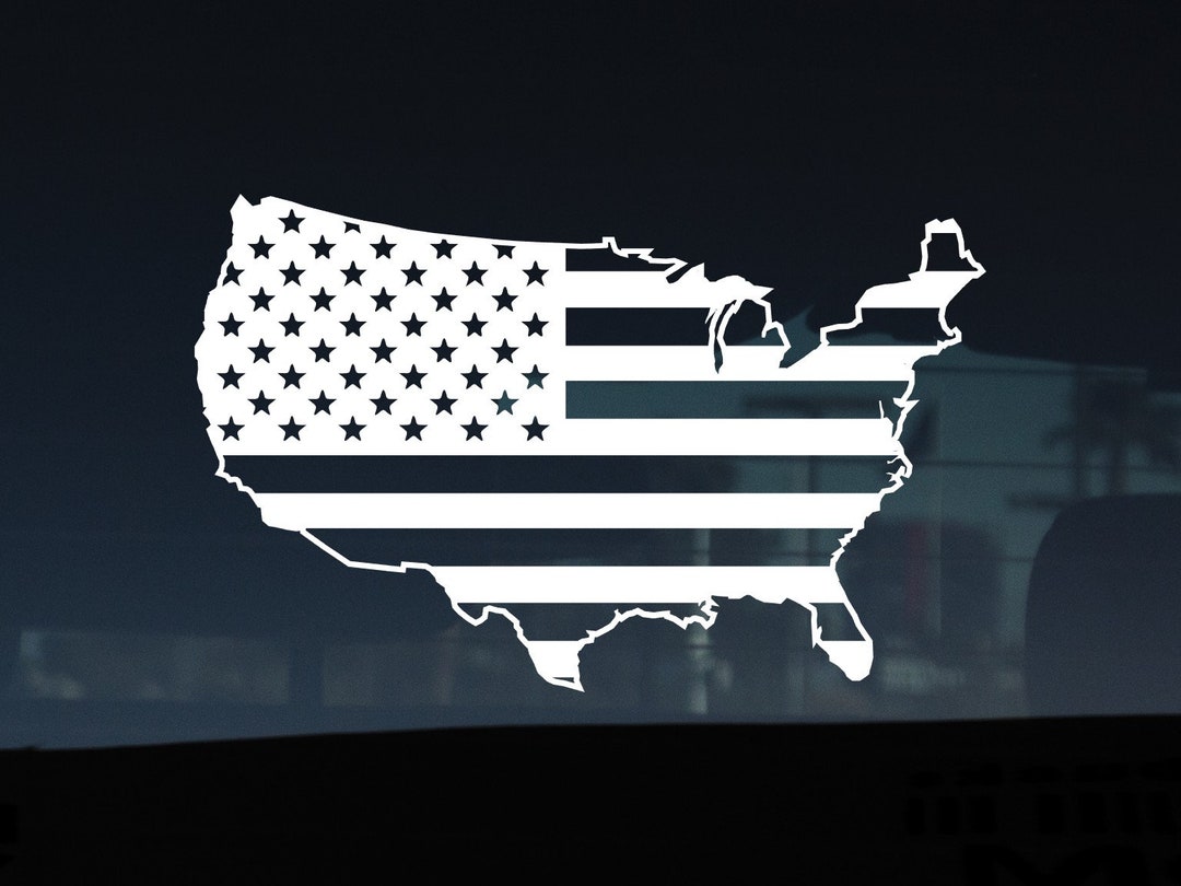 America Outline Flag Decal, Made in USA, Car Decal, Patriotic Decal - Etsy