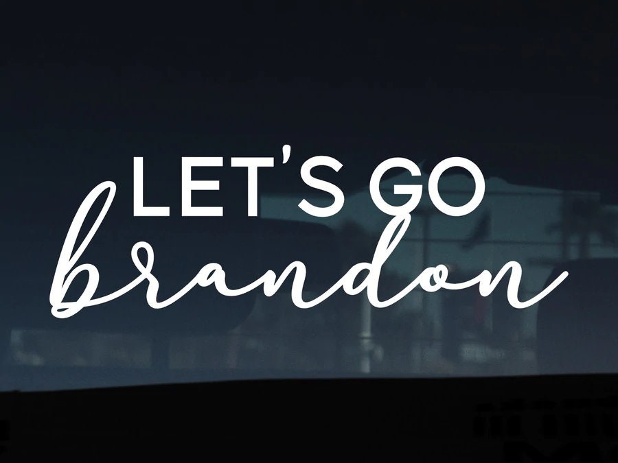 Lets Go Brandon Cursive Decal | Etsy