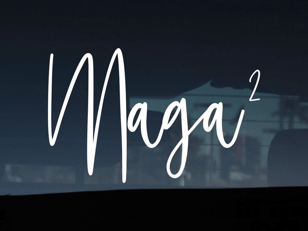 Maga Squared Cursive Decal, Trump Decal, Conservative, Republican Gift ...