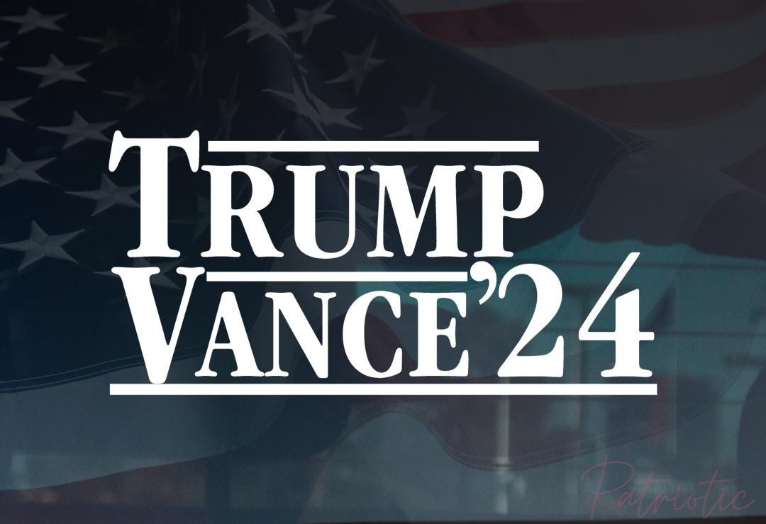 Trump Vance 2024 Classic Decal, Trump, Vance, Conservative, Republican ...