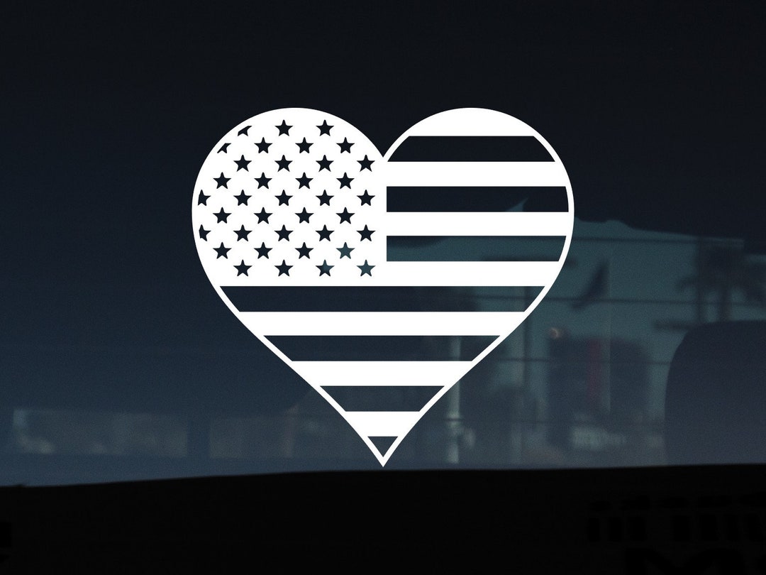 American Flag Heart Decal - Etsy