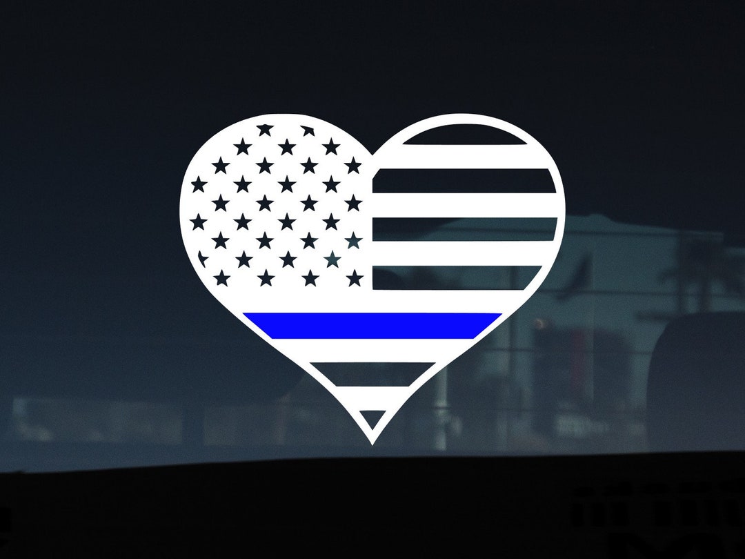 Blue Line Heart Decal, Police Wife, First Responder Appreciation, Blue ...