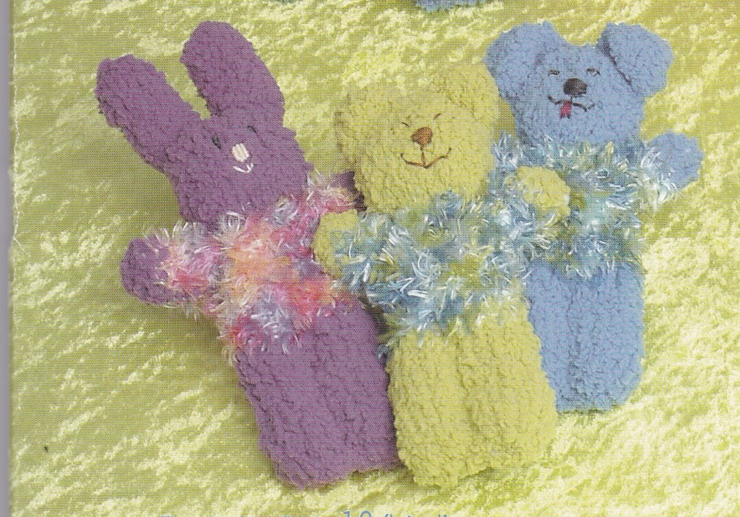 Patons Knitting Pattern for a Rabbit, Teddy and Doggie - Etsy