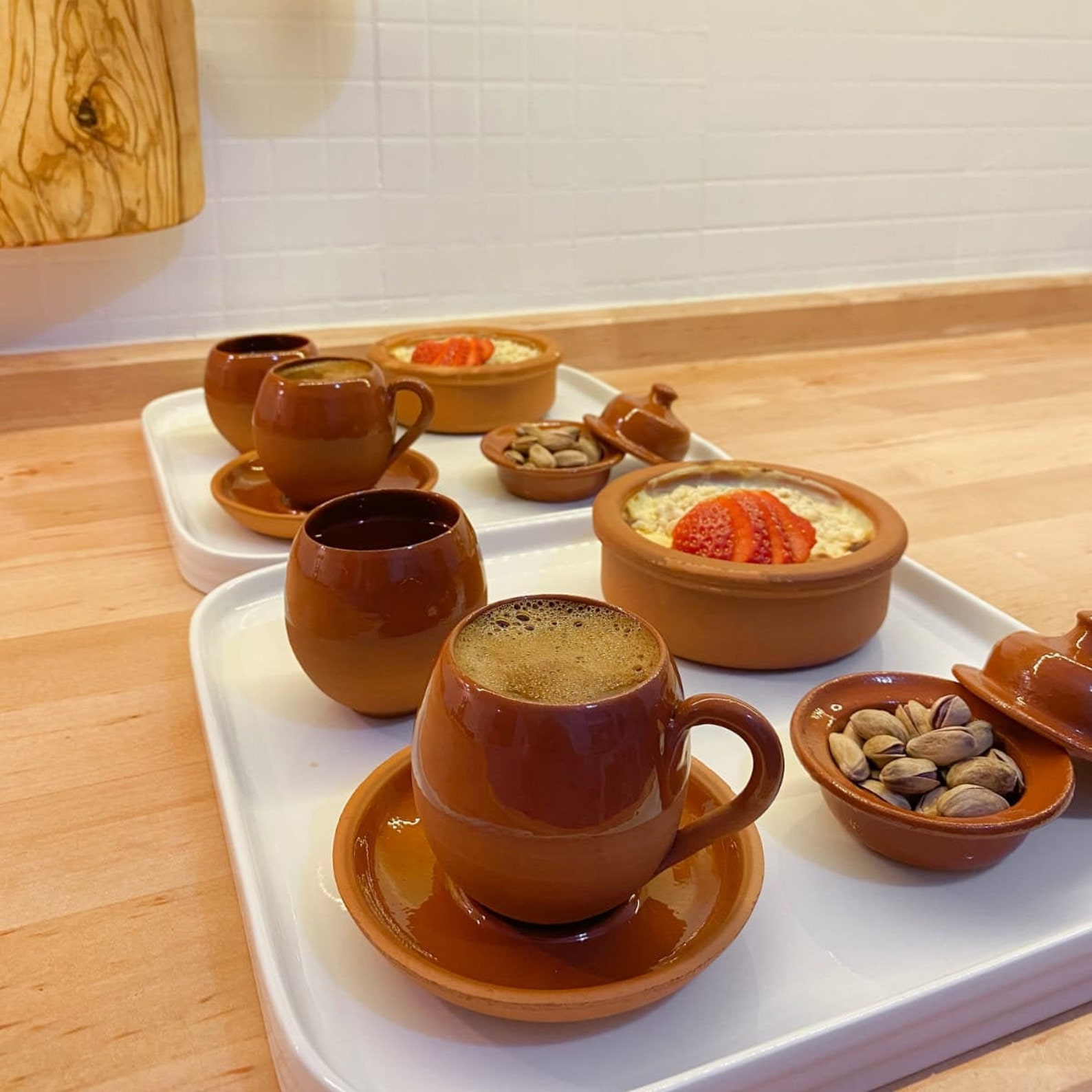 Handmade Clay Cup Set - 6 Person Clay Coffee Set, Coffee Cup, Turkish ...