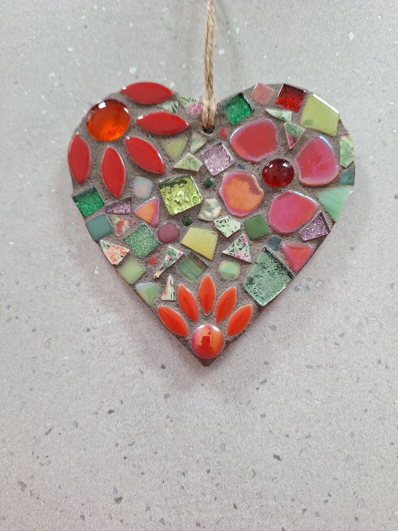 Heart Mosaic, Handmade Mixed Media Mosaic Art, Mother's Day Gift ...