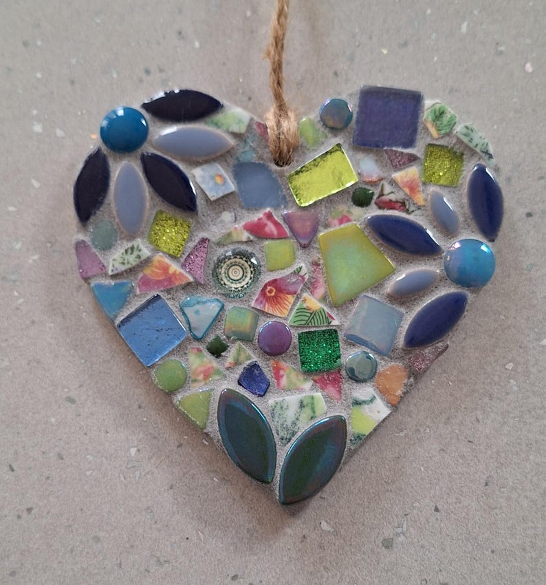 Heart Mosaic, Mixed Media Mosaic Art, Mother's Day Gift, Handmade ...