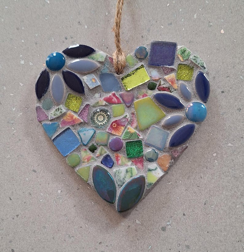 Heart Mosaic, Mixed Media Mosaic Art, Mother's Day Gift, Handmade ...