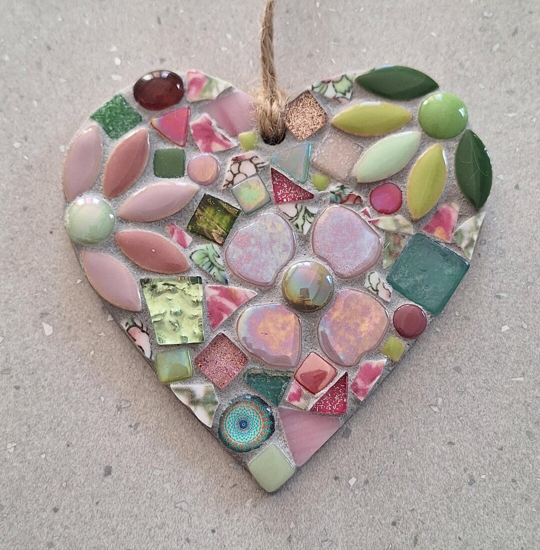 Heart Mosaic, Mixed Media Mosaic Art, Mother's Day Gift, Handmade ...