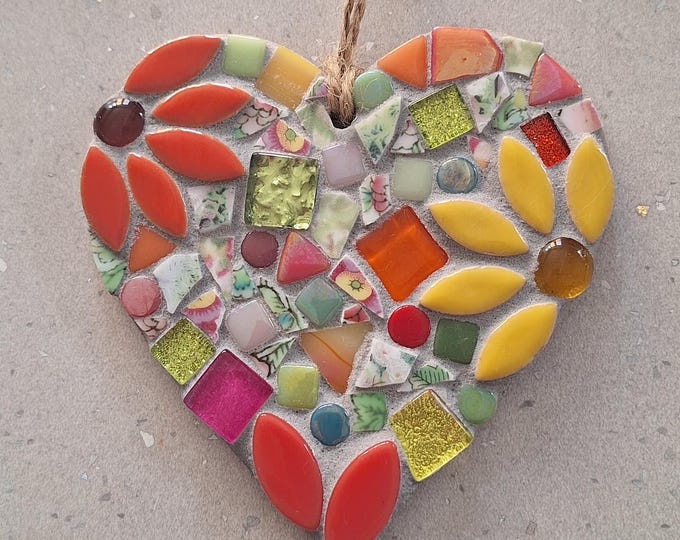 Heart Mosaic, Mixed Media Mosaic Art, Mother's Day Gift, Handmade ...