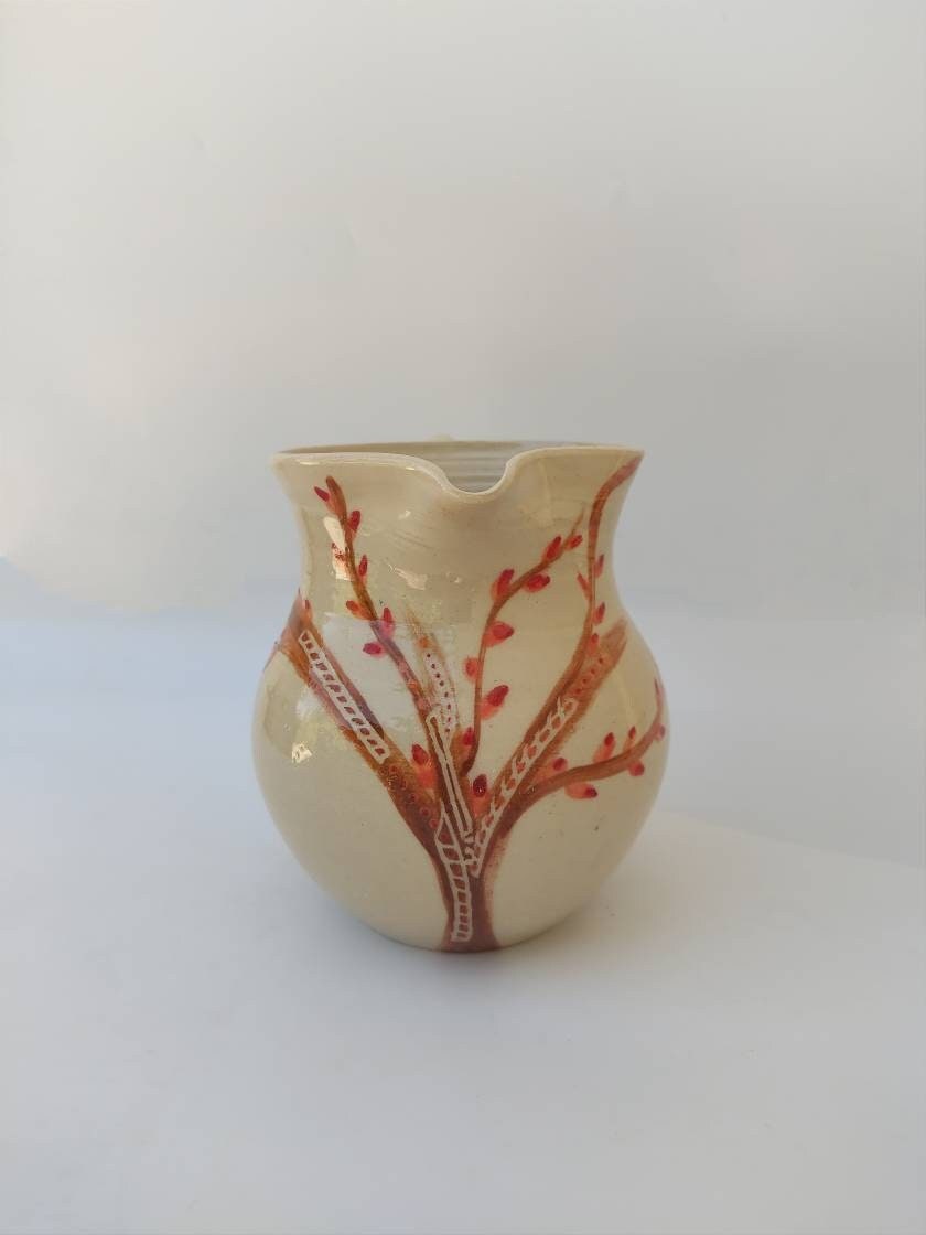 Ceramic Water Pitcher, Ceramic Water Jug With Handle, Pottery Large ...