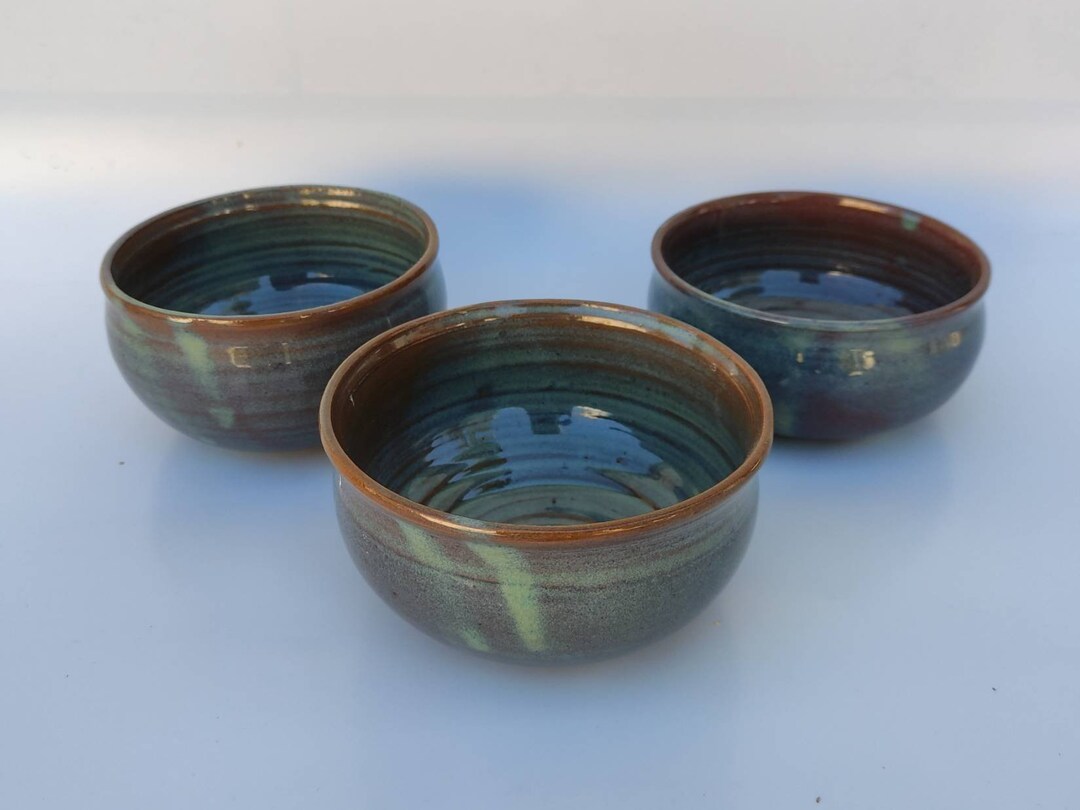 Ceramic Bowls Set With a Matching Fruit Bowl Pottery Bowls - Etsy