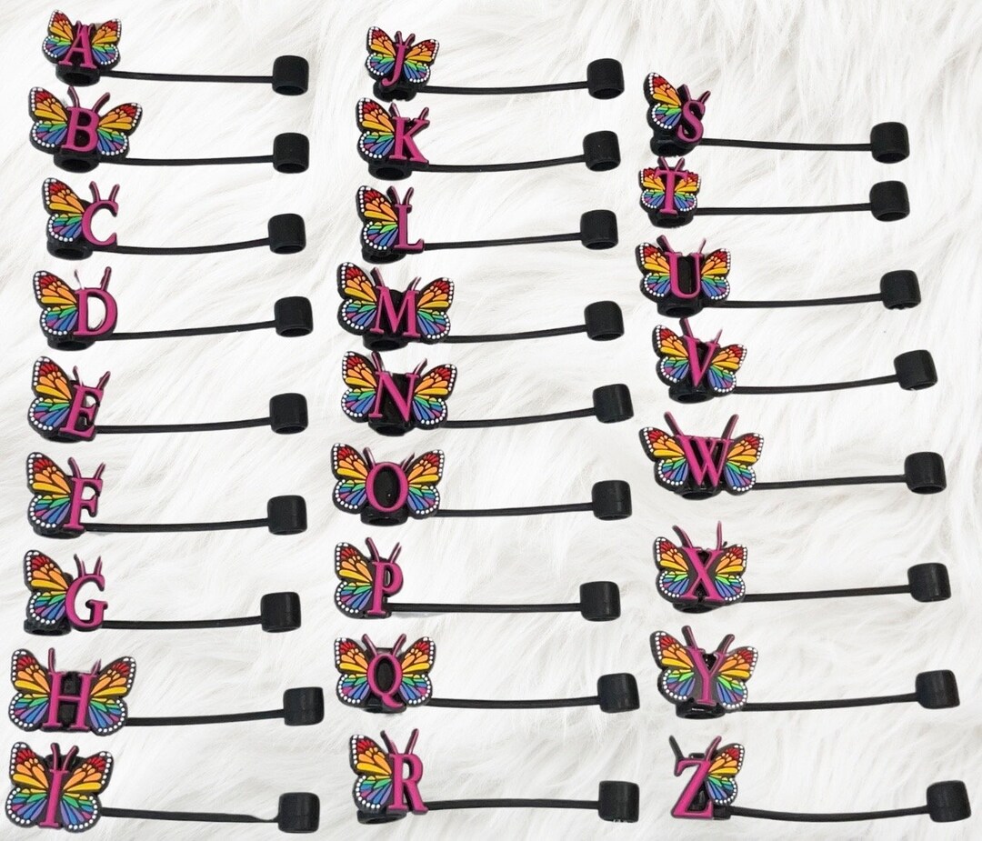 Butterfly Letter Straw Toppers for 10mm Straw - Etsy