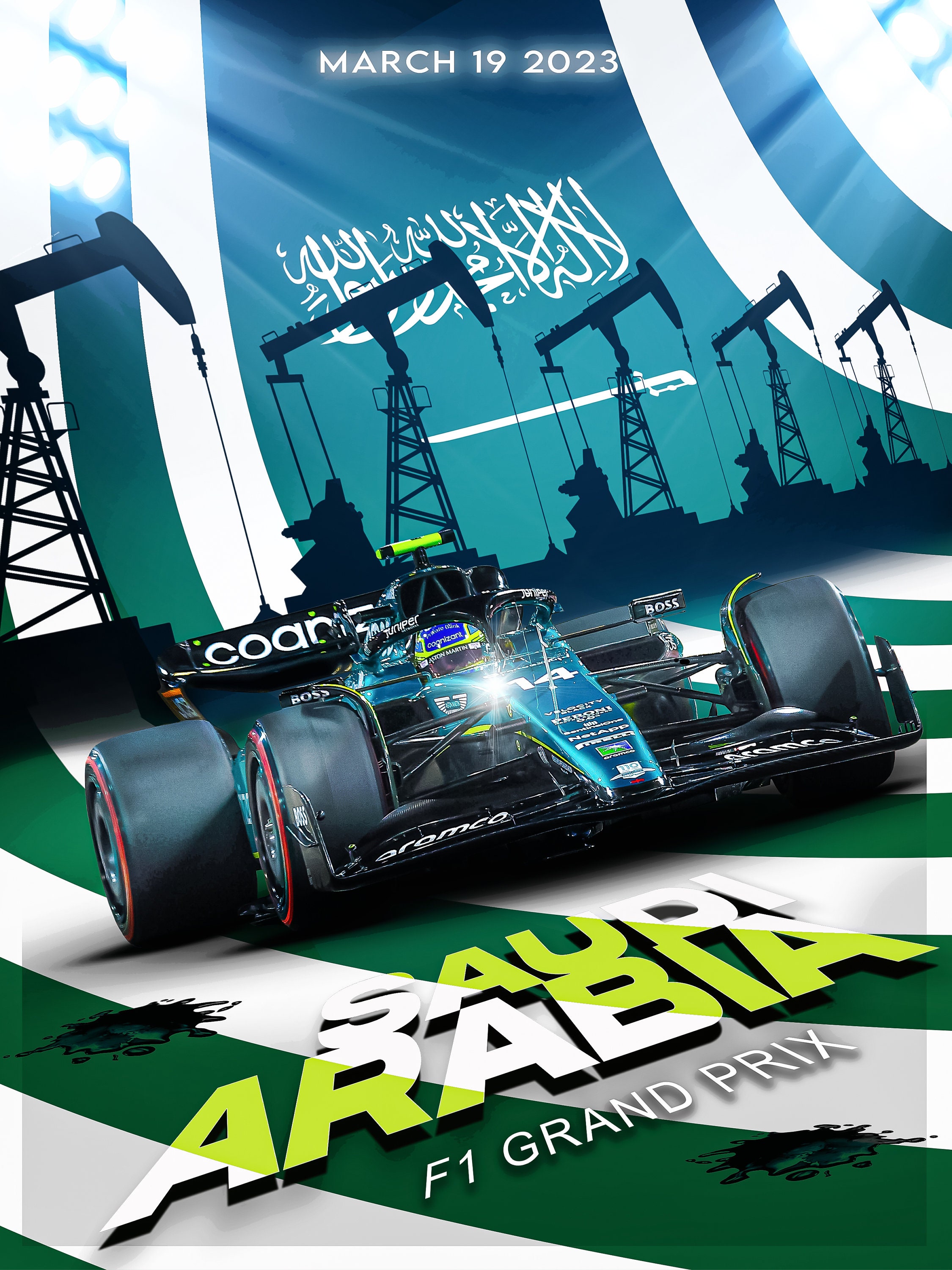 Saudi Arabia Grand Prix 2023 F1 / Saudi Arabia F1 Poster / Formula 1 ...