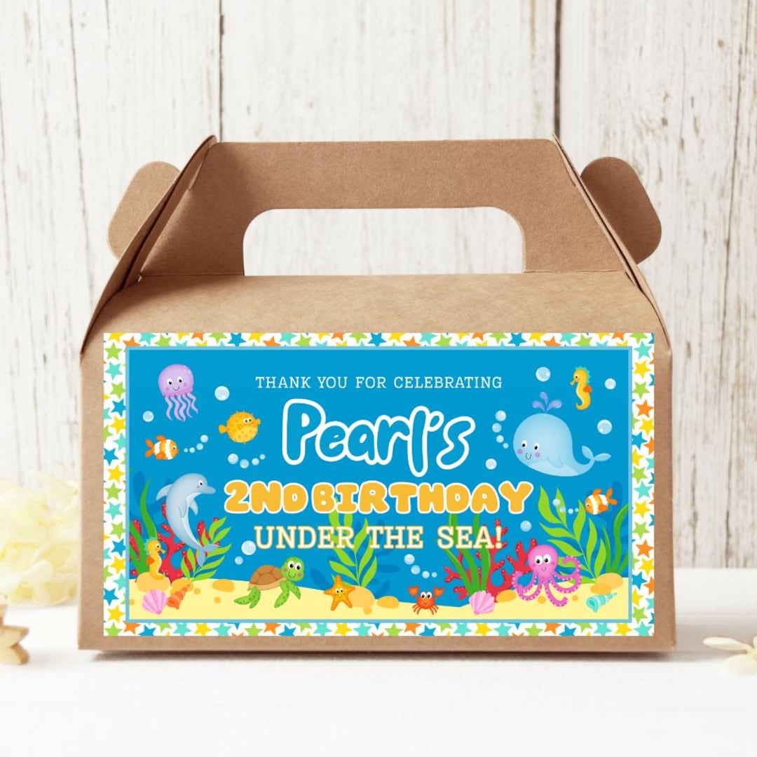 Sea Animals Gable Box Label Printable, Gable Box Stickers, Under the ...