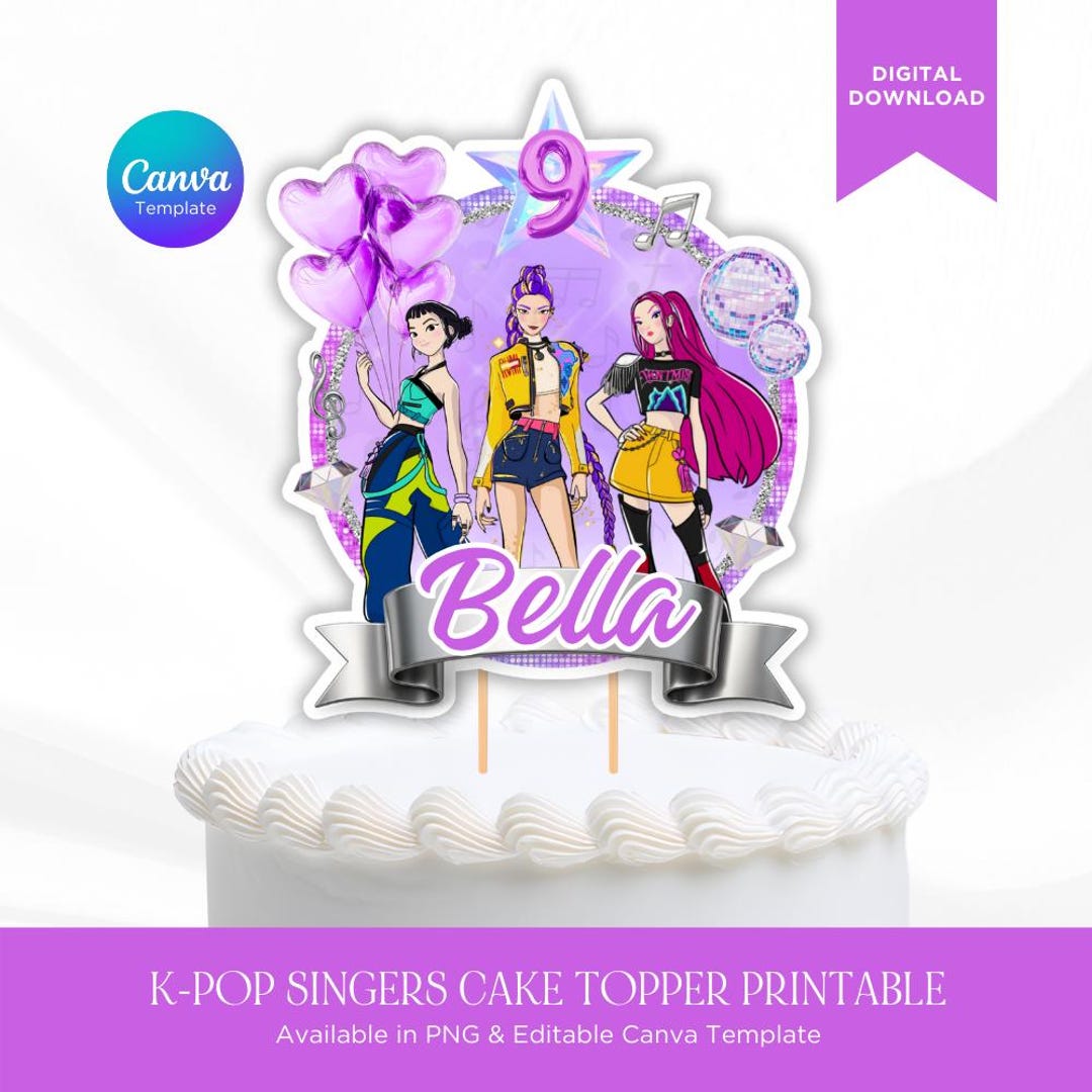 K-pop Singers Cake Topper Printable, Kpop Birthday Cake Topper for ...