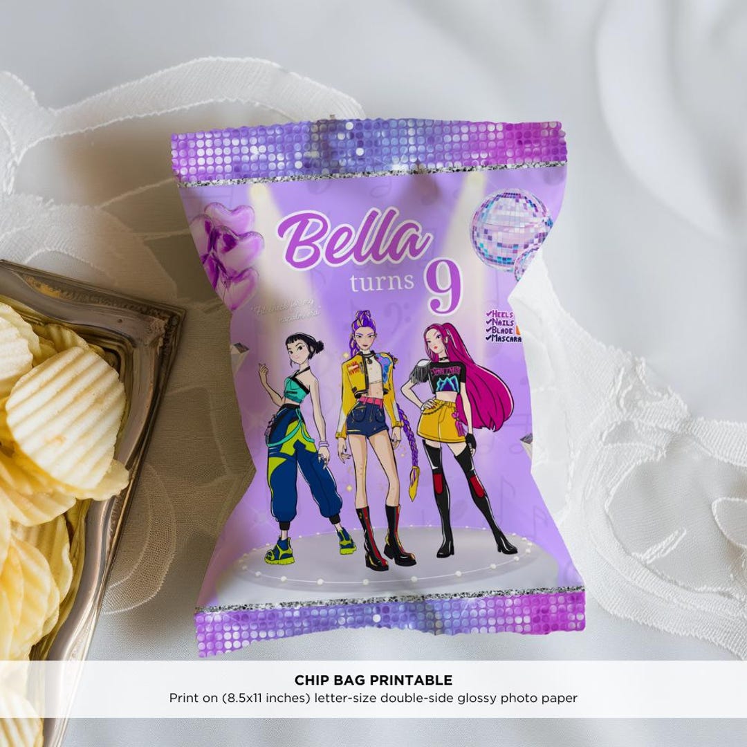 Kpop Singers Chip Bag Printable, Kpop Fruit Snacks Wrapper Template ...