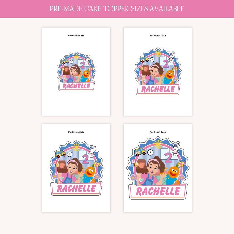 Miss Rachelle Cake Topper Printable, Birthday Cake Topper for Girls ...