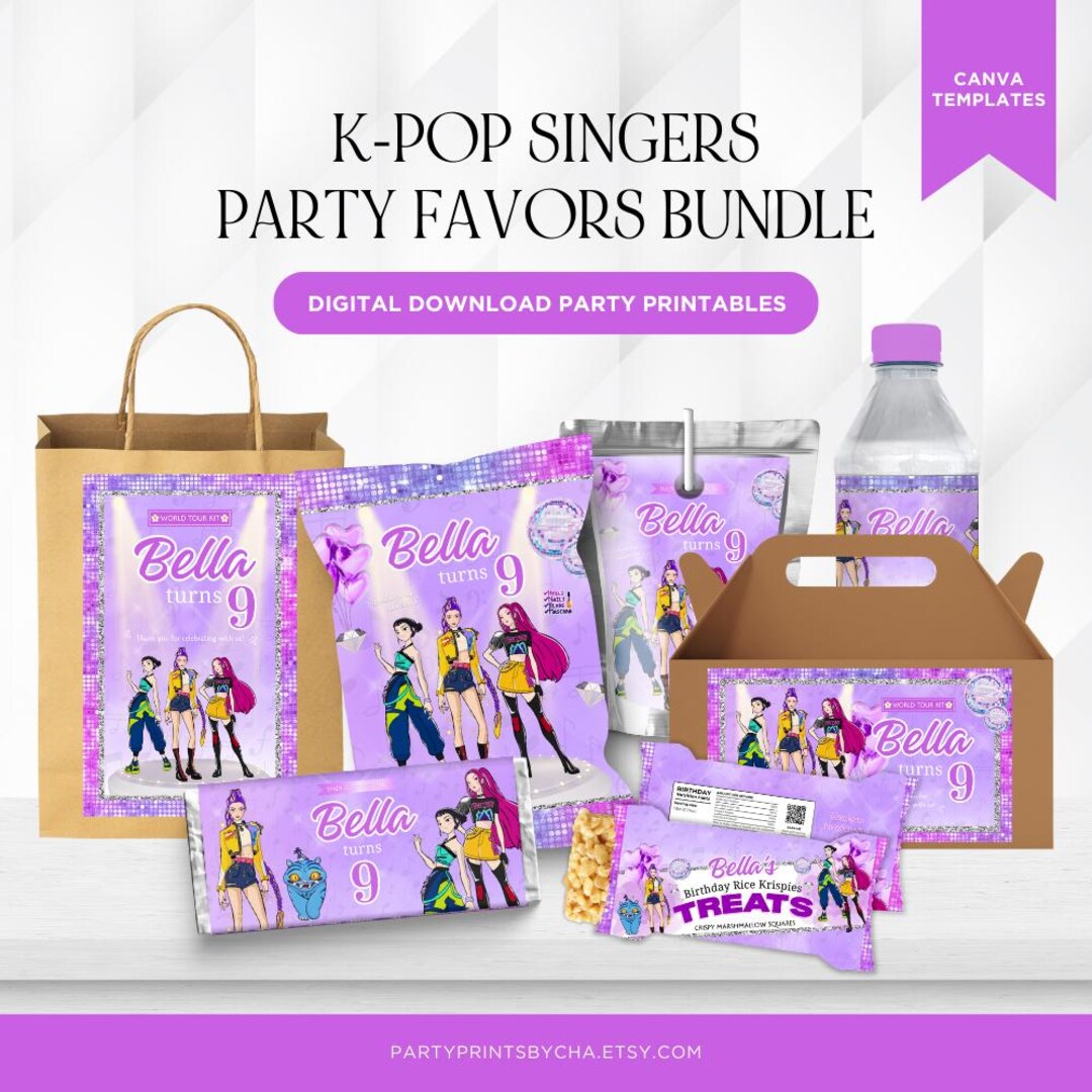 K-pop Singers Birthday Party Favors Bundle, K-pop Star Birthday Party ...
