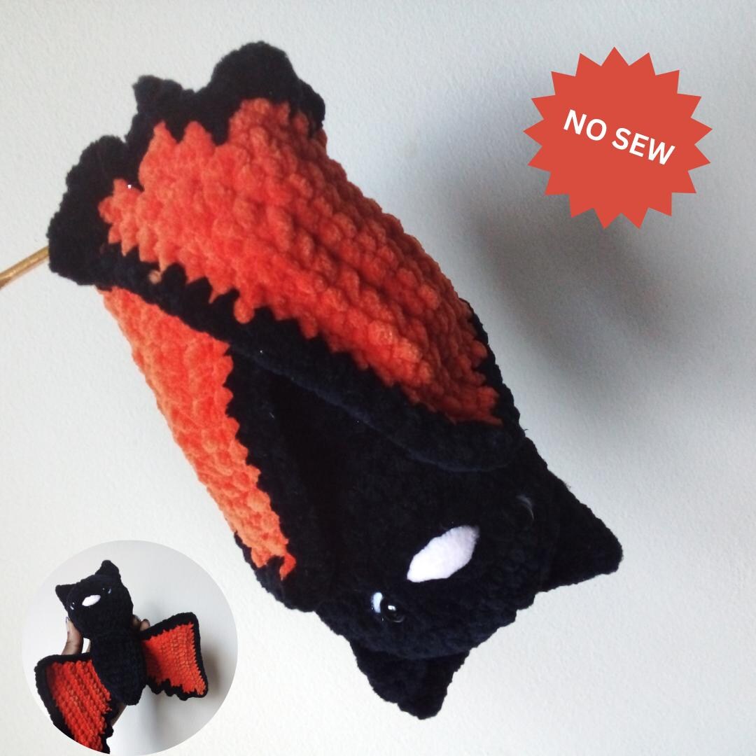 Crochet No Sew Bat PDF Pattern - Amigurumi Chunky Bat Pattern - Bat ...