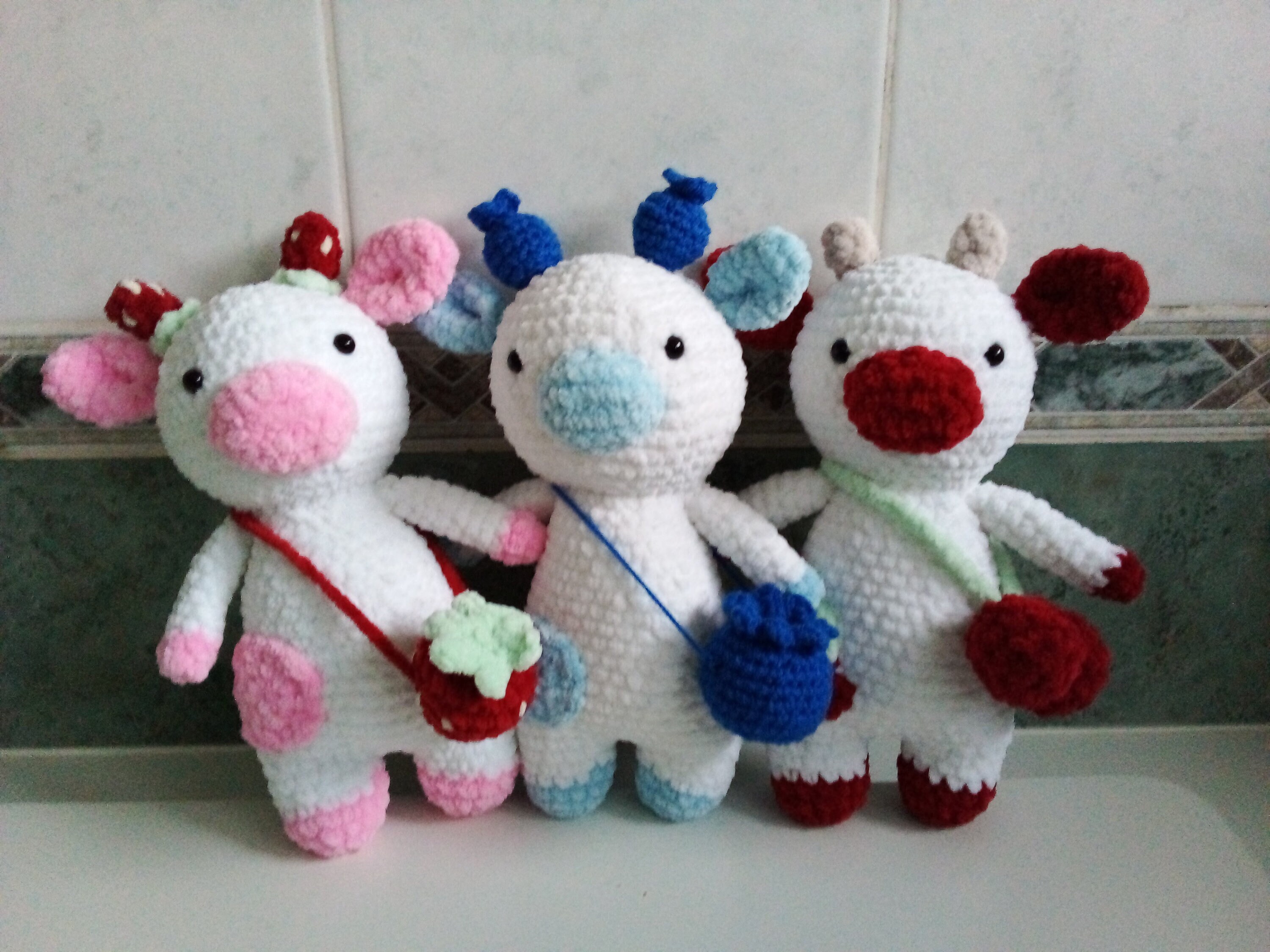PDF Pattern 3 in 1 Crochet Fruit Cows Strawberry Cow Cherry Cow ...