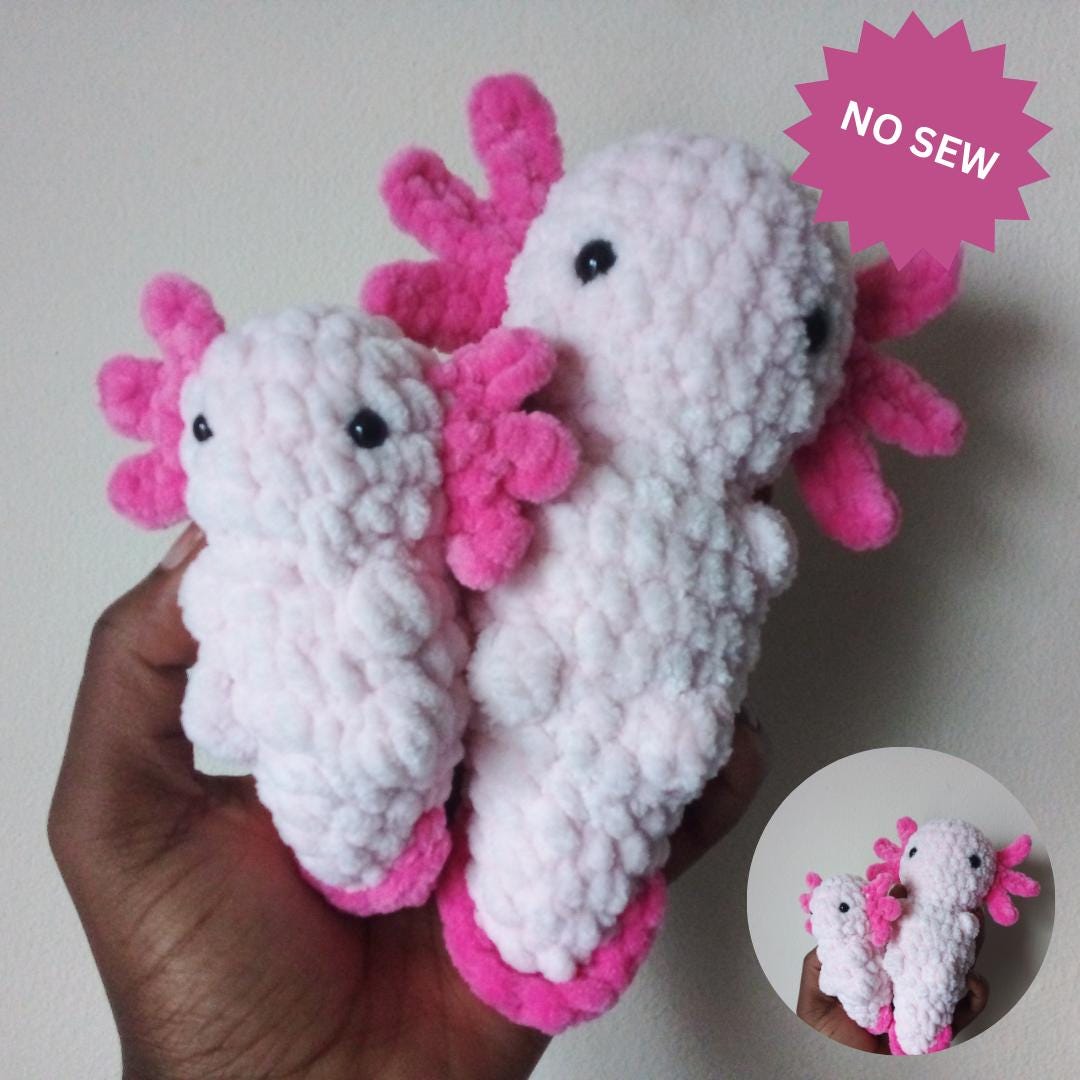 Crochet No Sew Axolotl PDF Pattern PACK - Amigurumi Axolotl Pattern ...
