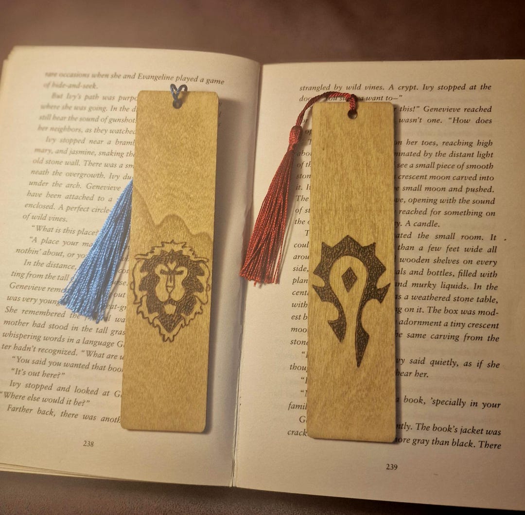 Handmade Wooden Pyrographed World of Warcraft Inspired Bookmarks - Etsy