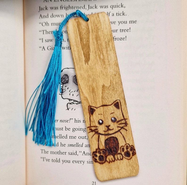 Handmade Wooden Pyrography Animal Bookmark - Etsy