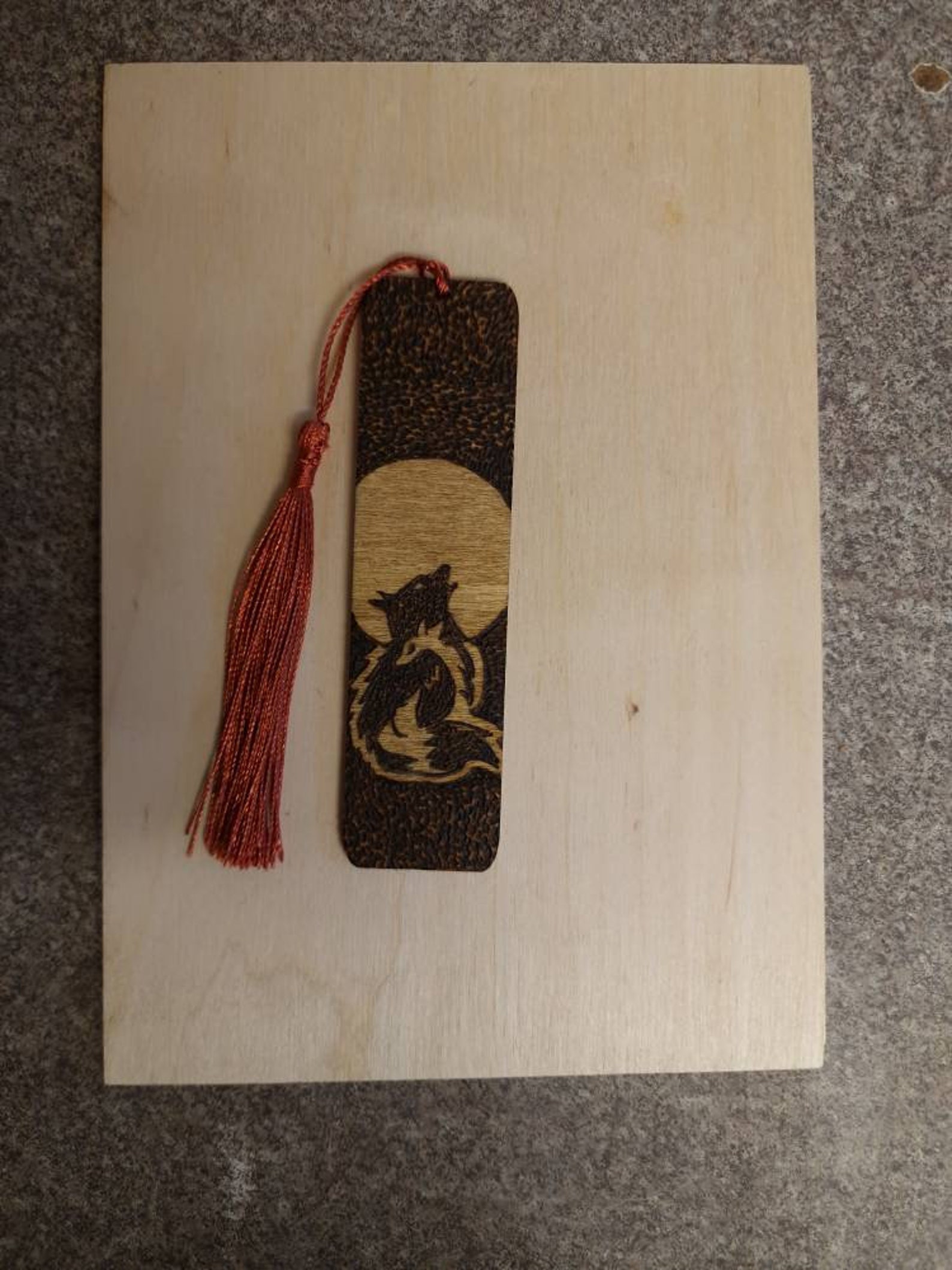 Handmade Wooden Pyrographed Wolf Bookmark - Etsy
