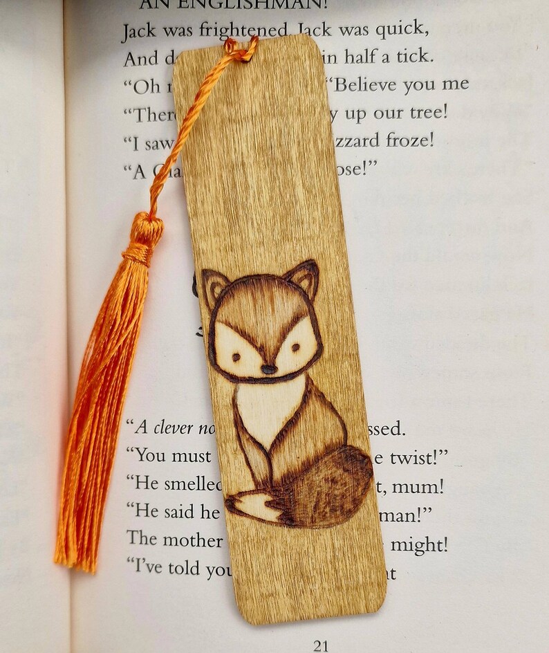 Handmade Wooden Pyrography Animal Bookmark - Etsy