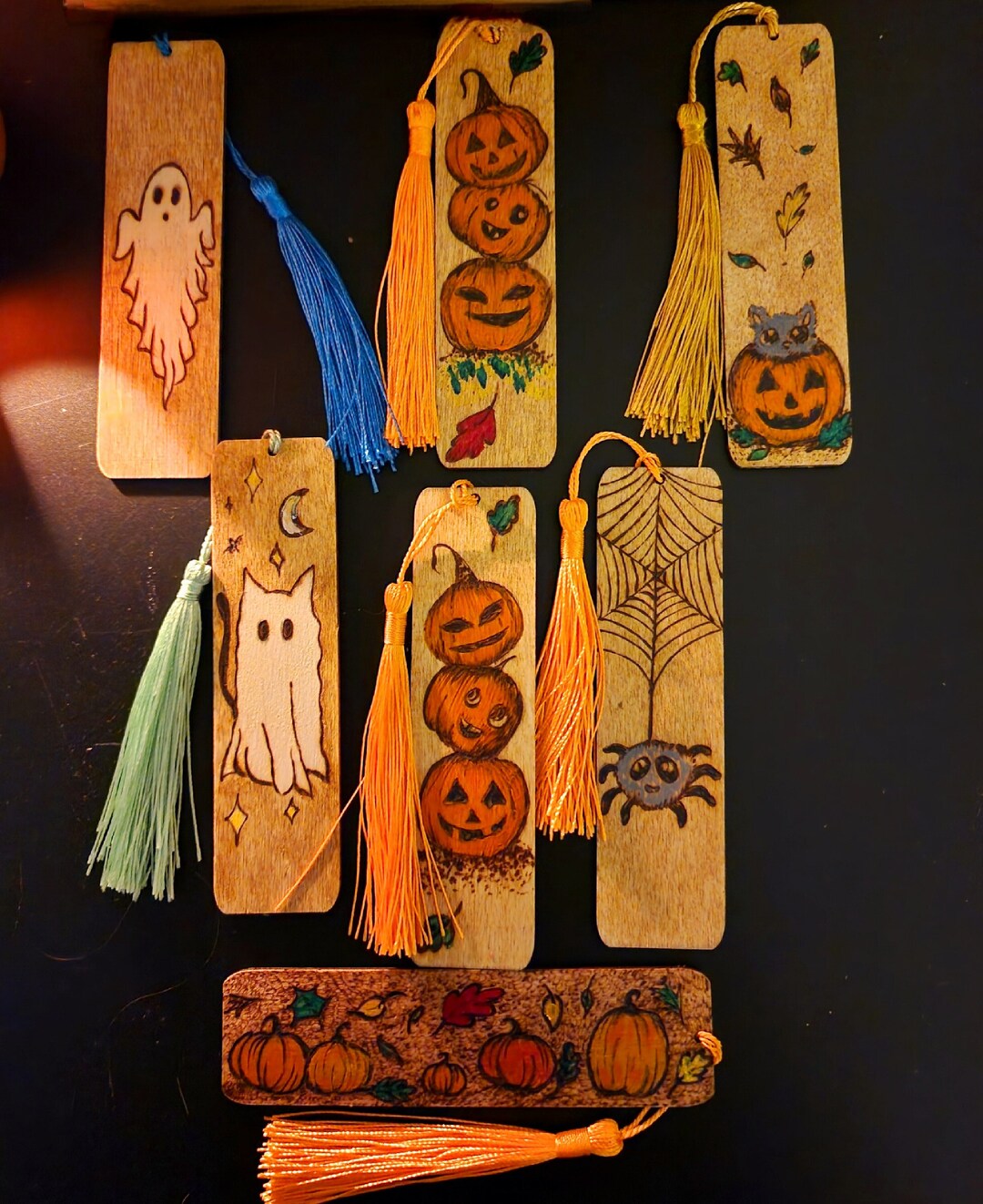 Handmade Wooden Pyrography Halloween Bookmark - Etsy