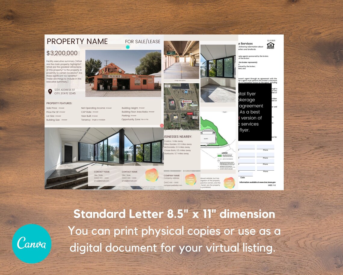 Retail Commercial Real Estate Flyer Template, Editable Real Estate ...