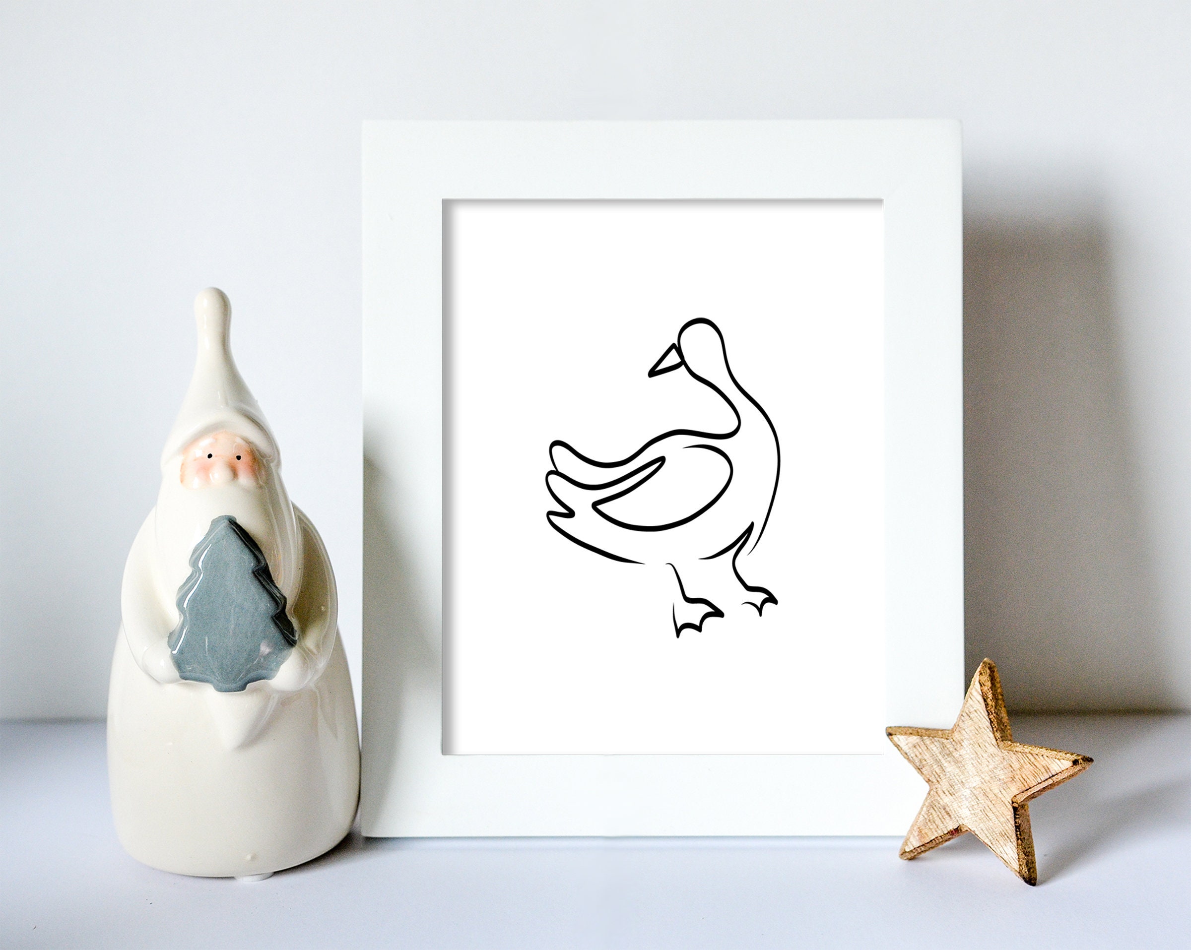 Duck Line Art, Nursery Wall Art, Lake Animals, Minimalistic, Abstract ...