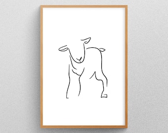 Cow Line Art, Nursery Wall Art, Farm Animals, Minimalistic, Abstract ...