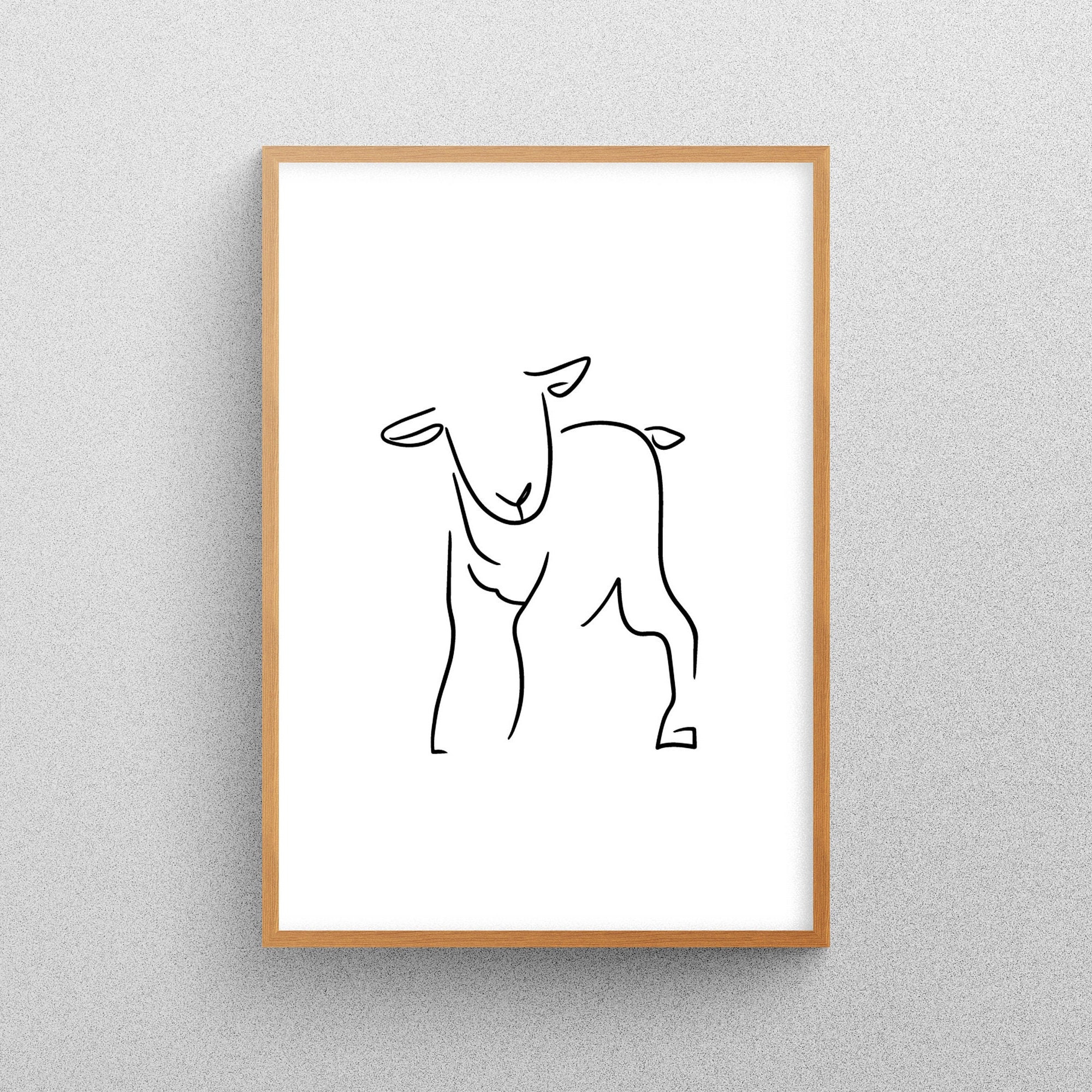 Lamb Line Art, Nursery Wall Art, Farm Animals, Minimalistic, Abstract ...